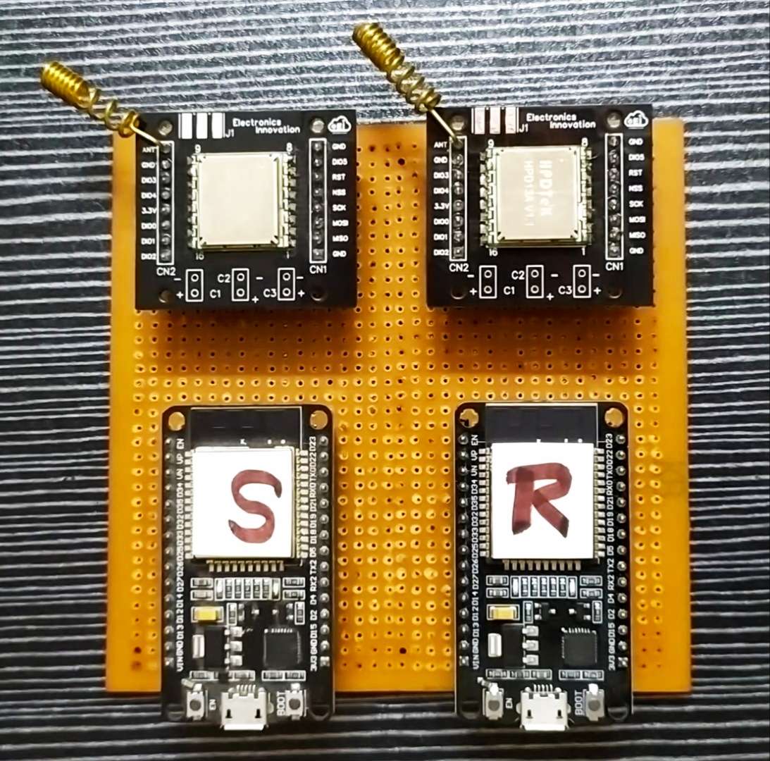 LoRa communication with ESP32 & RFM95 real-time demonstration ...